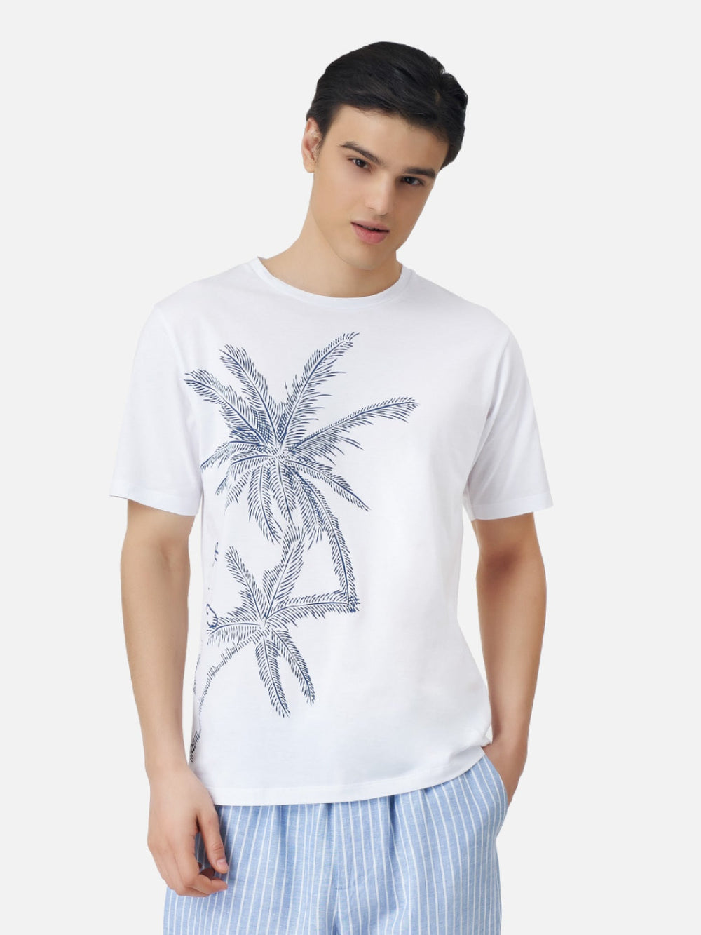 Coconut Line Print Cotton T-Shirt | Jim Thompson