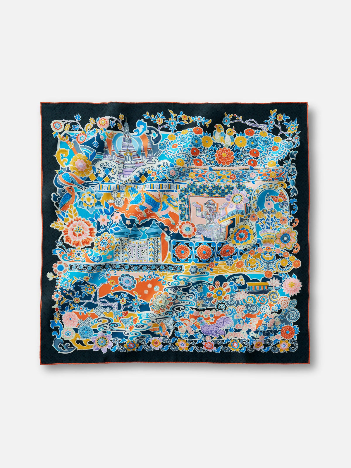 Colorful Tiles Silk Twill Scarf | Jim Thompson