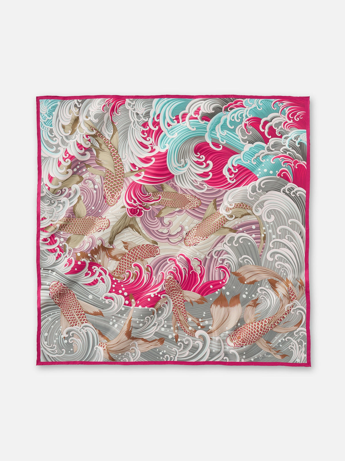 Koi Fish Silk Twill Scarf | Jim Thompson