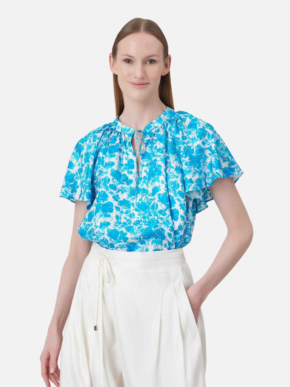 Mali Butterfly Sleeve Silk Top | Jim Thompson