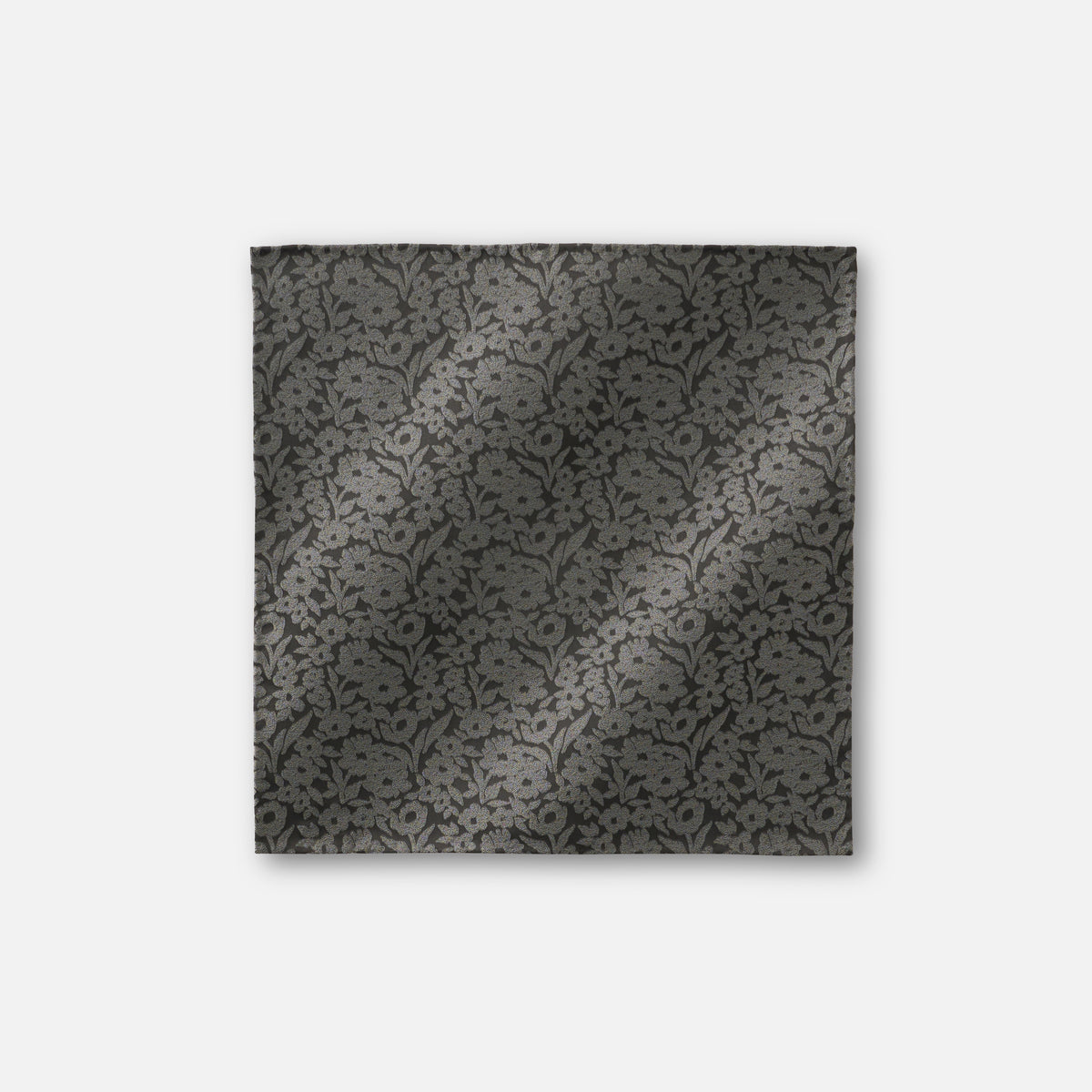 Ta Da Silk Twill Pocket Square in Black | Jim Thompson