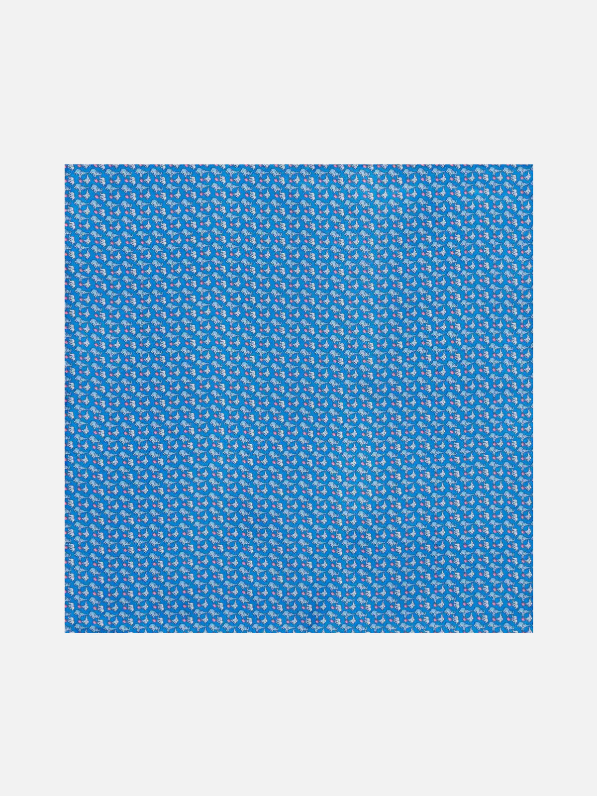 Playful Elephants Silk Twill Pocket Square | Jim Thompson
